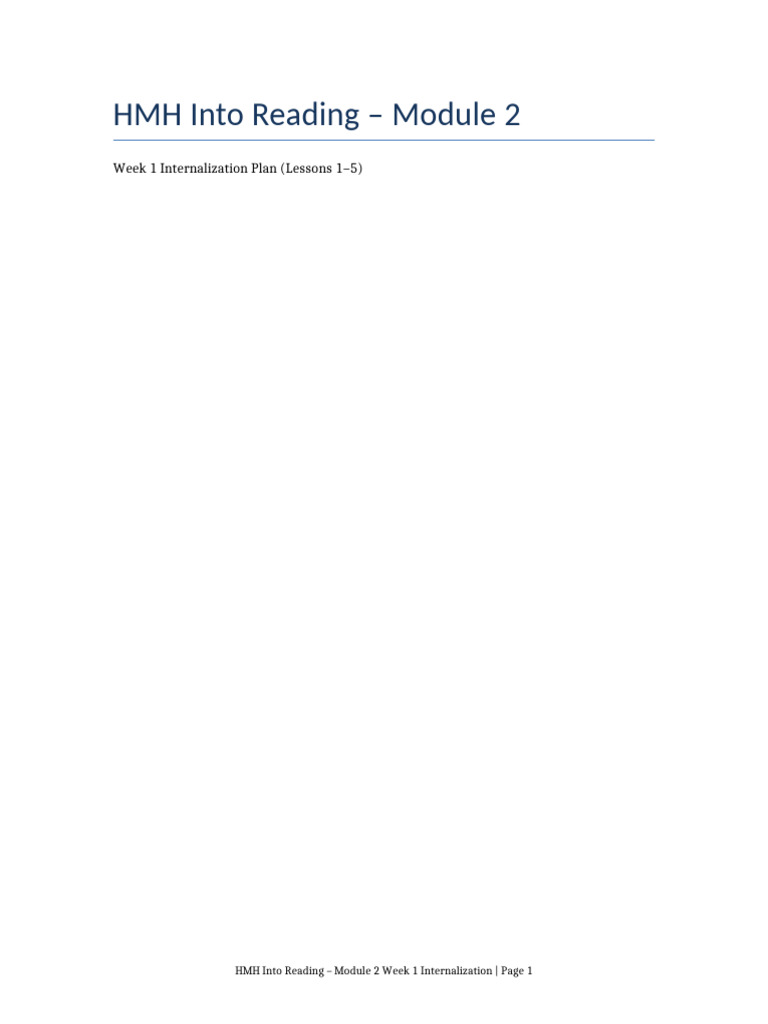 HMH Module2 Week1 Internalization WithPrep | PDF | Grammar | Human ...