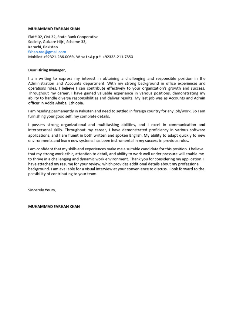Cover Letter Aus | PDF