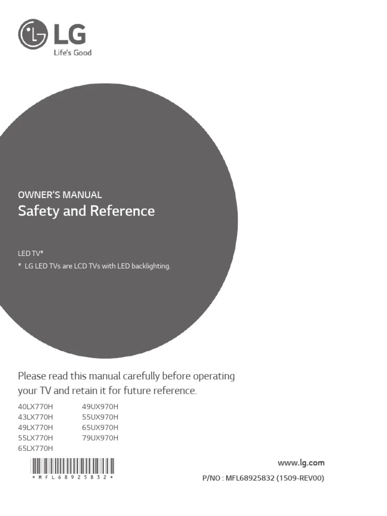 User Manual LG LG43LX770H | PDF