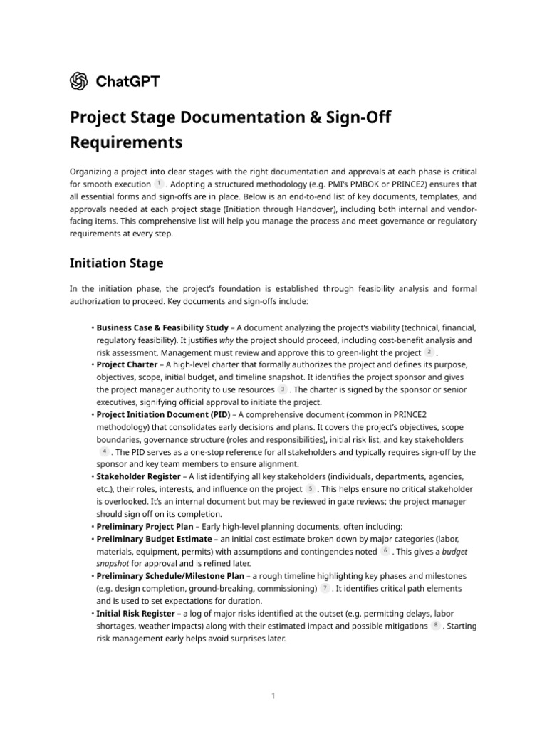 Project Stage Documentation Guide | PDF | Business