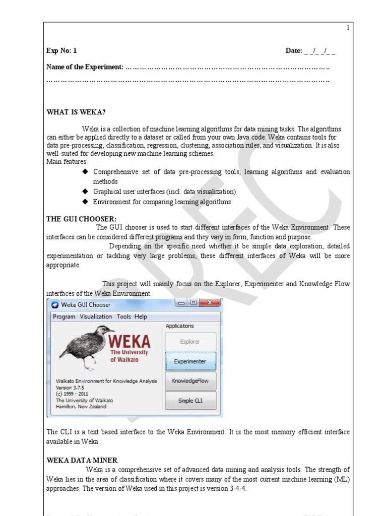 DataMining Record Using Weka Tool | PDF | Cluster Analysis | File Format