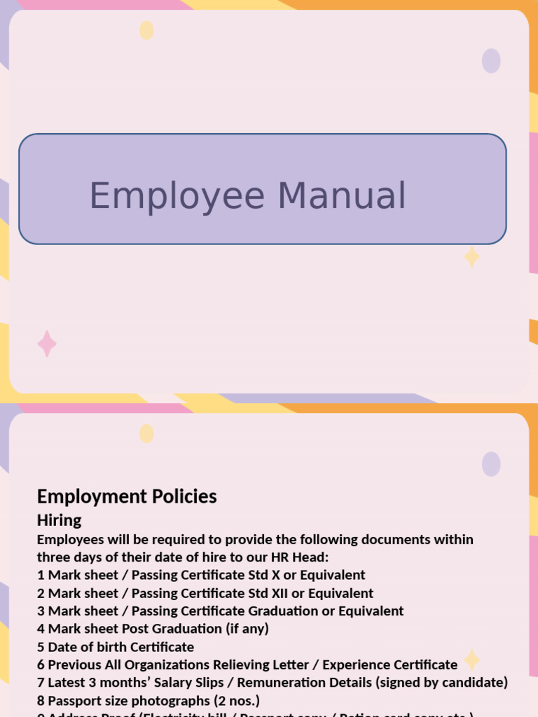 Employee Manual - PALLAI CAFE | PDF | Employment