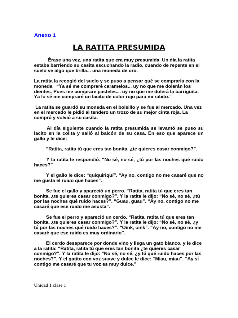 La Ratita Presumida | PDF