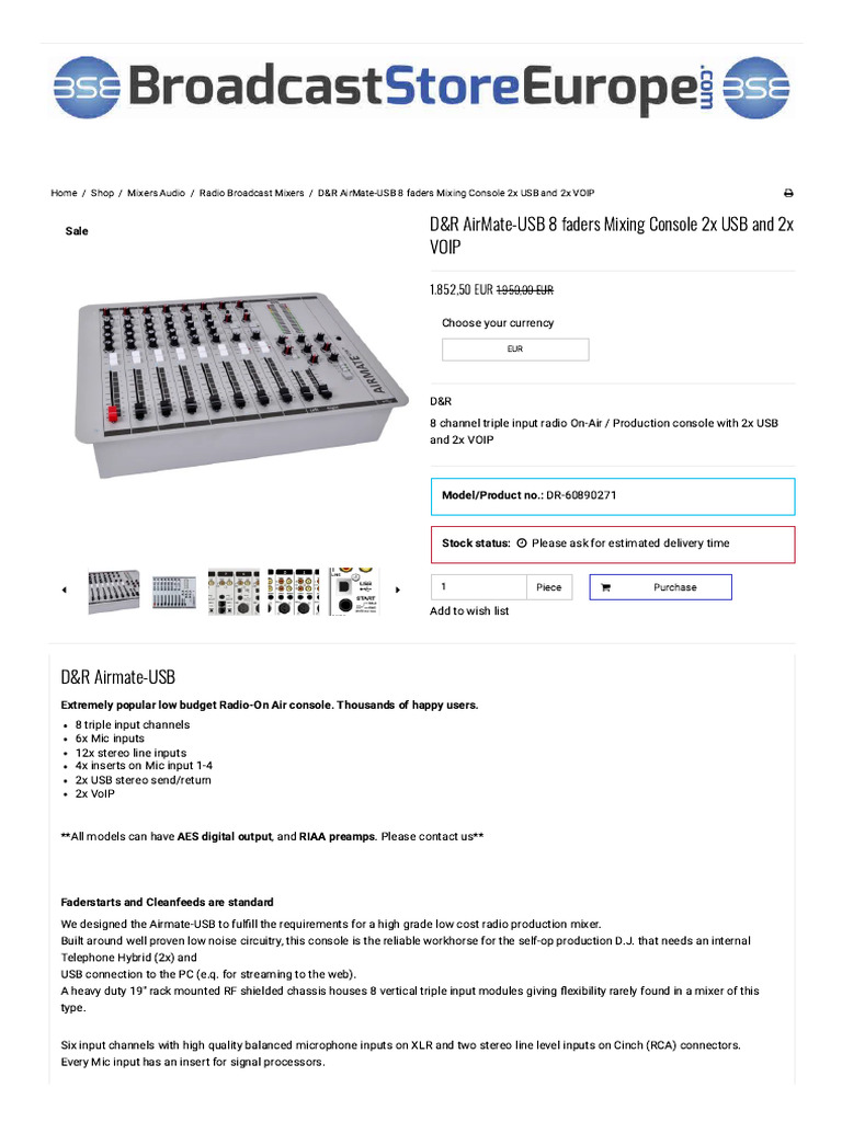 D&R AirMate-USB 8-Fader Mixer Review | PDF | Computer Engineering ...