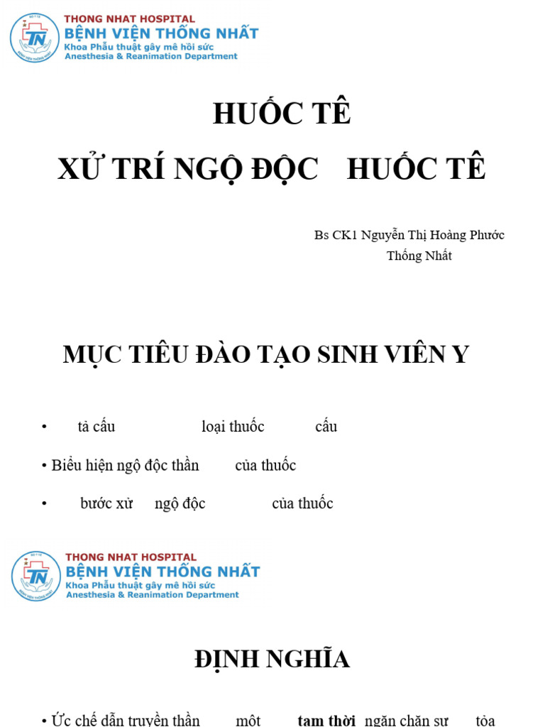 Thuoc Te Va Xu Tri Ngo Doc Thuoc Te - Svy4.2023 | PDF