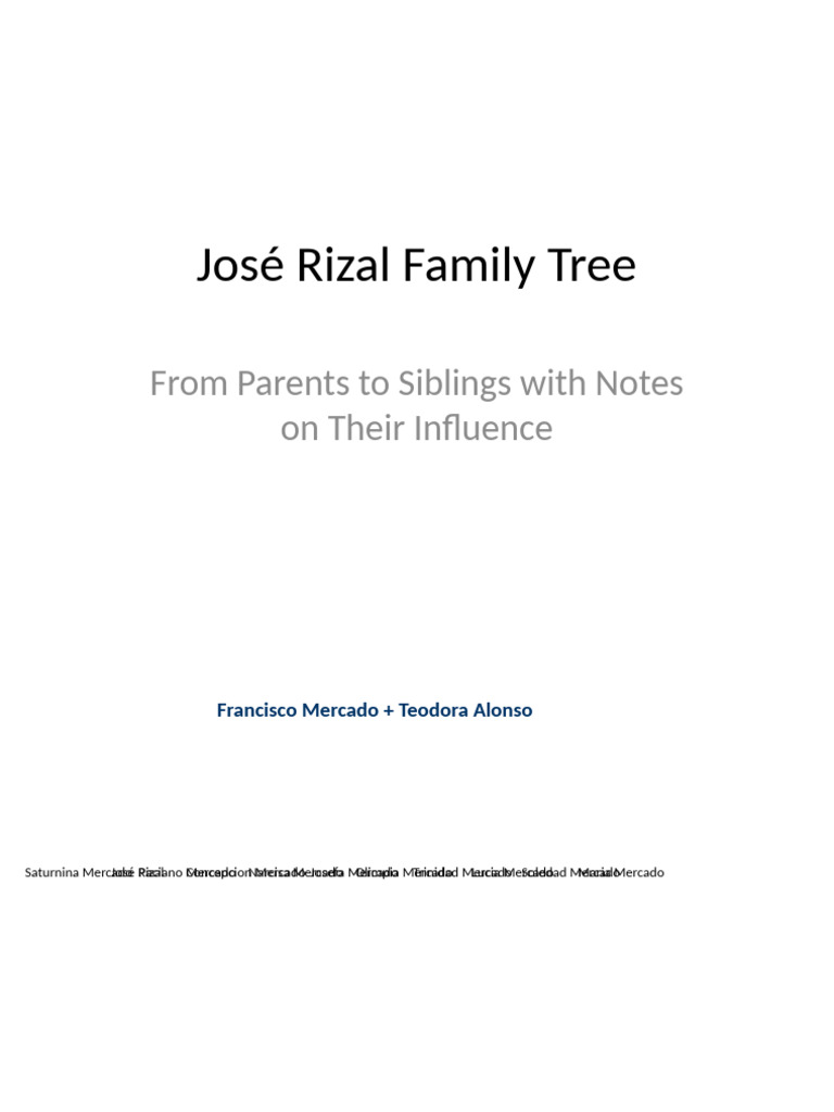 Jose Rizal Family Tree Chart | PDF
