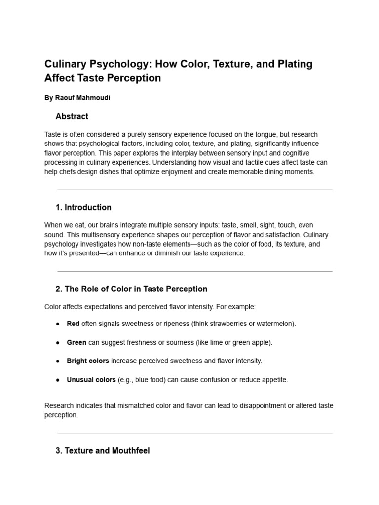 Color's Impact on Drink Flavor Perception | PDF | Perception | Taste