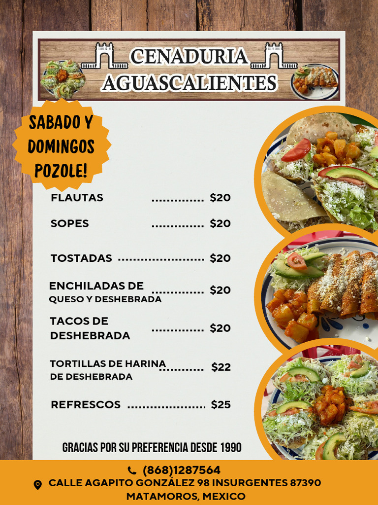 Menú Cenaduria | PDF
