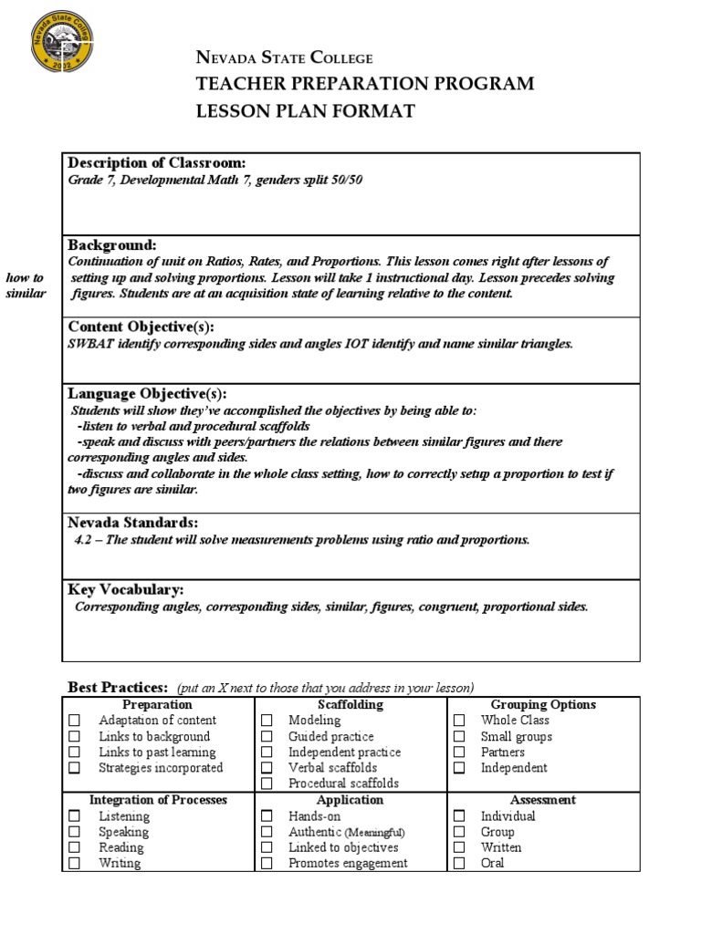 5 7 Similar Figures Lesson Plans Lesson Plan Quality Of Life