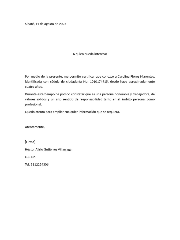 Refencia Personal | PDF
