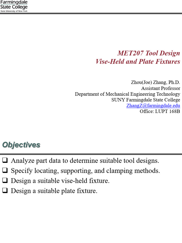 Lecture 6 Vise Held Plate Fixtures | PDF | Machining | Industrial Processes