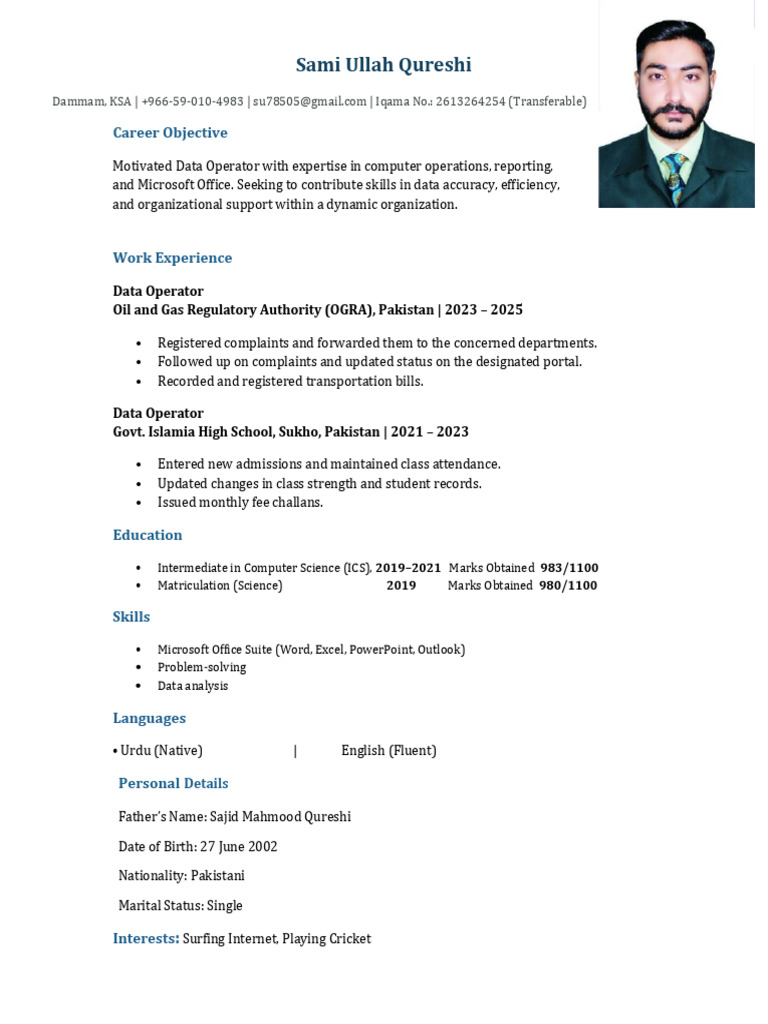 Sami Ullah CV | PDF