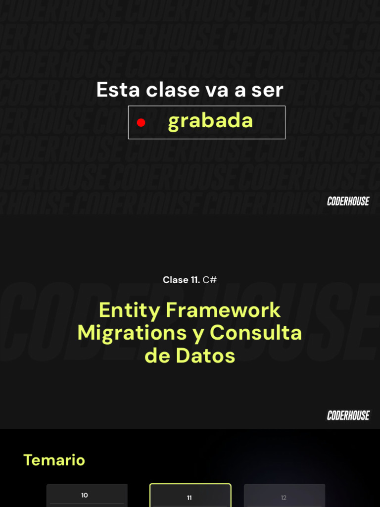 Clase 11 - Entity Framework Migrations y Consulta de Datos | PDF | Marco de la entidad ...