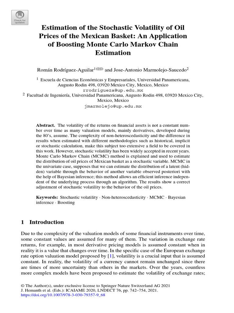 Stochastic Volatility of Mexican Oil Prices | PDF | Volatility (Finance ...