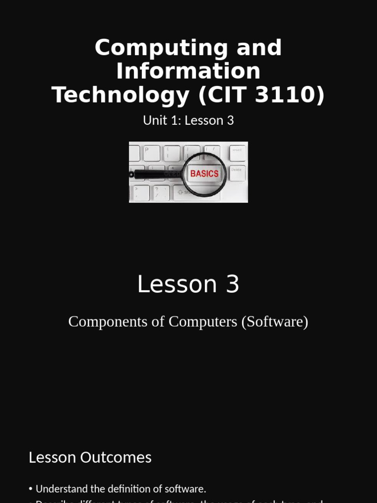 CIT3110 Unit 01 L 03 | PDF | Operating System | System Software