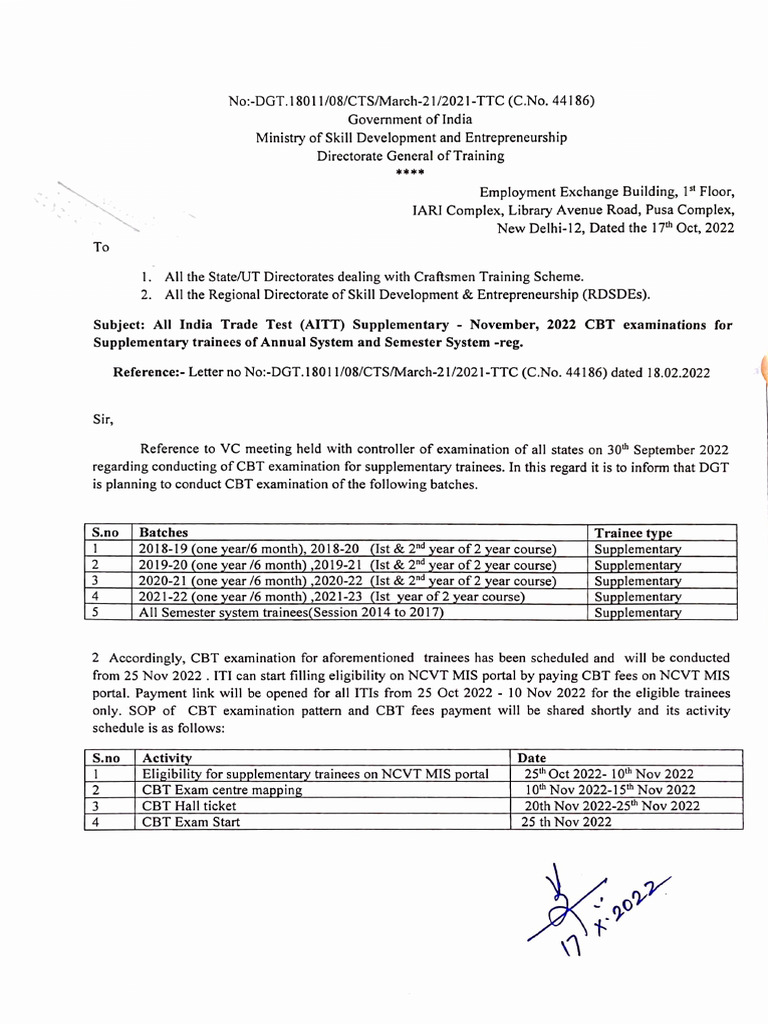 Supplementary AITT 2022 Examination | PDF