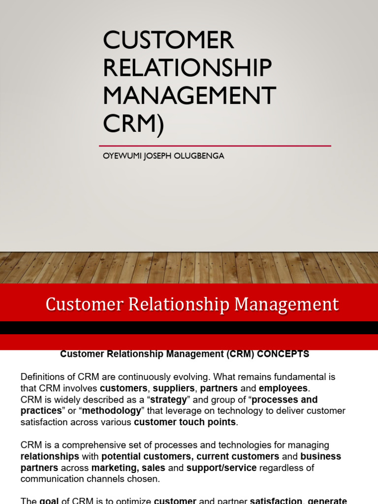 CRM Slides Complete | PDF | Customer Relationship Management | Sales