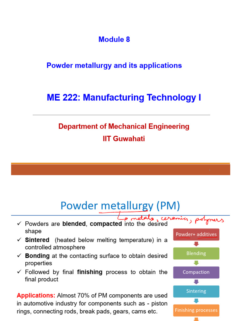 Powder Metallurgy: Processes & Applications | PDF | Sintering ...