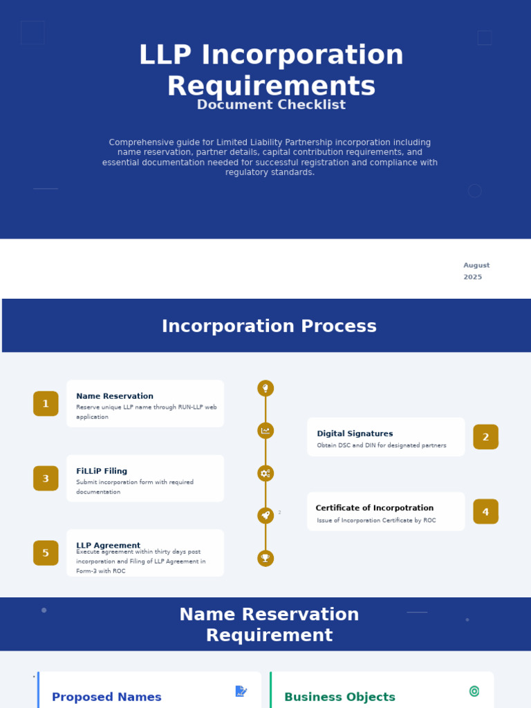 LLP Incorporation Guide and Checklist | PDF | Limited Liability ...