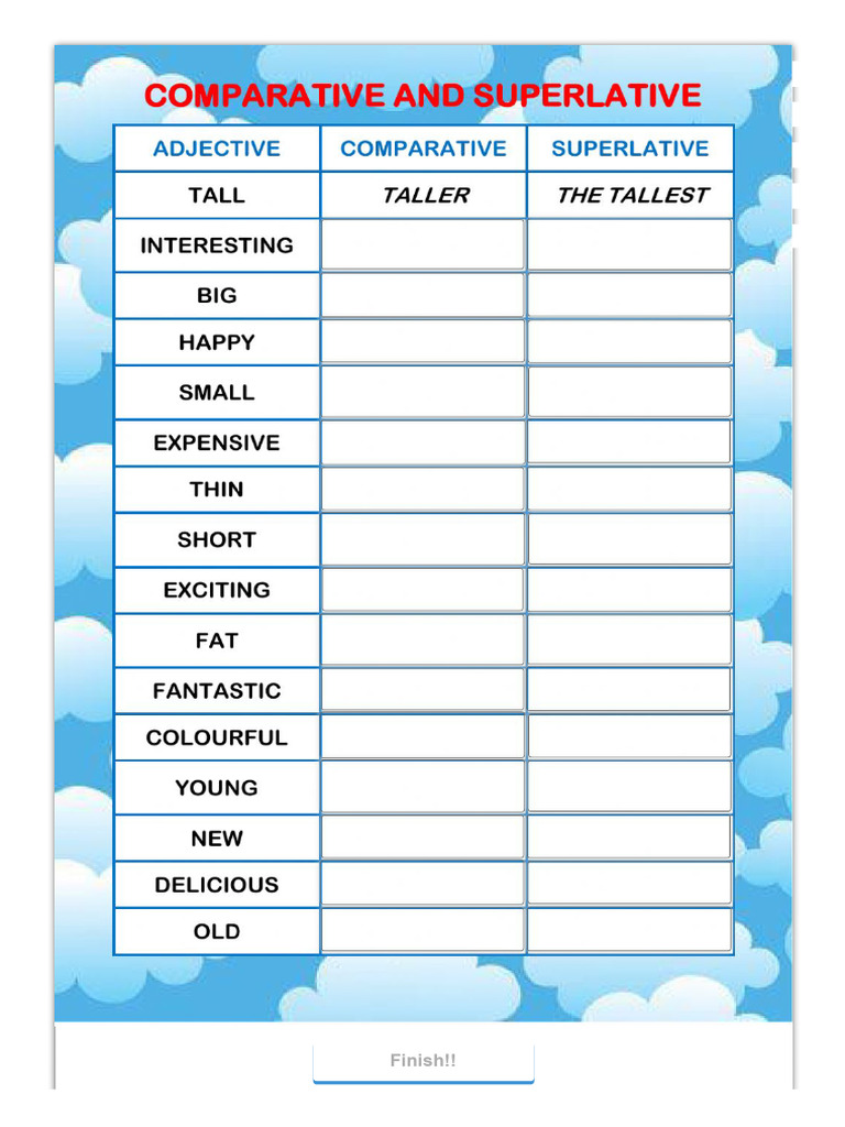 Comparative and Superlative Interactive Worksheet | PDF