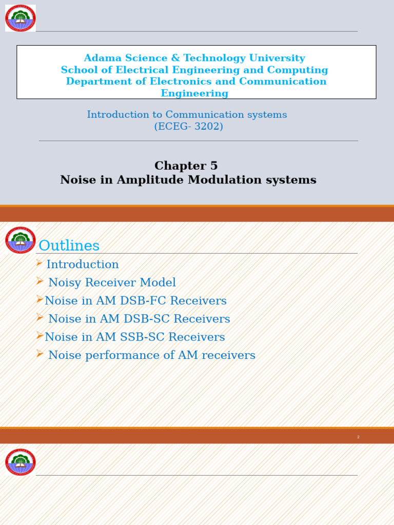 Chapter-5 - Noise in Amp Modulation | PDF | Signal To Noise Ratio ...