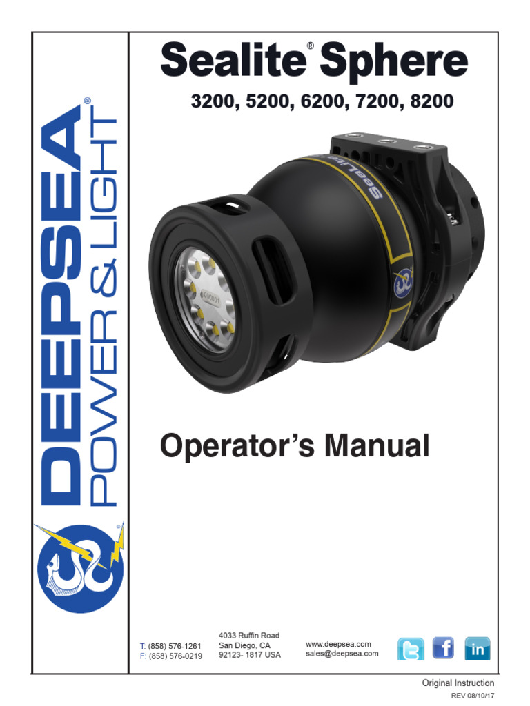 SeaLite Sphere Operator's Manual | PDF | Alternating Current ...