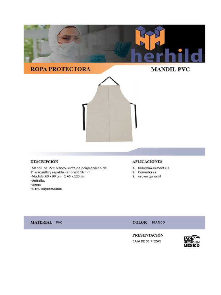FICHA TECNICA Mandil | PDF
