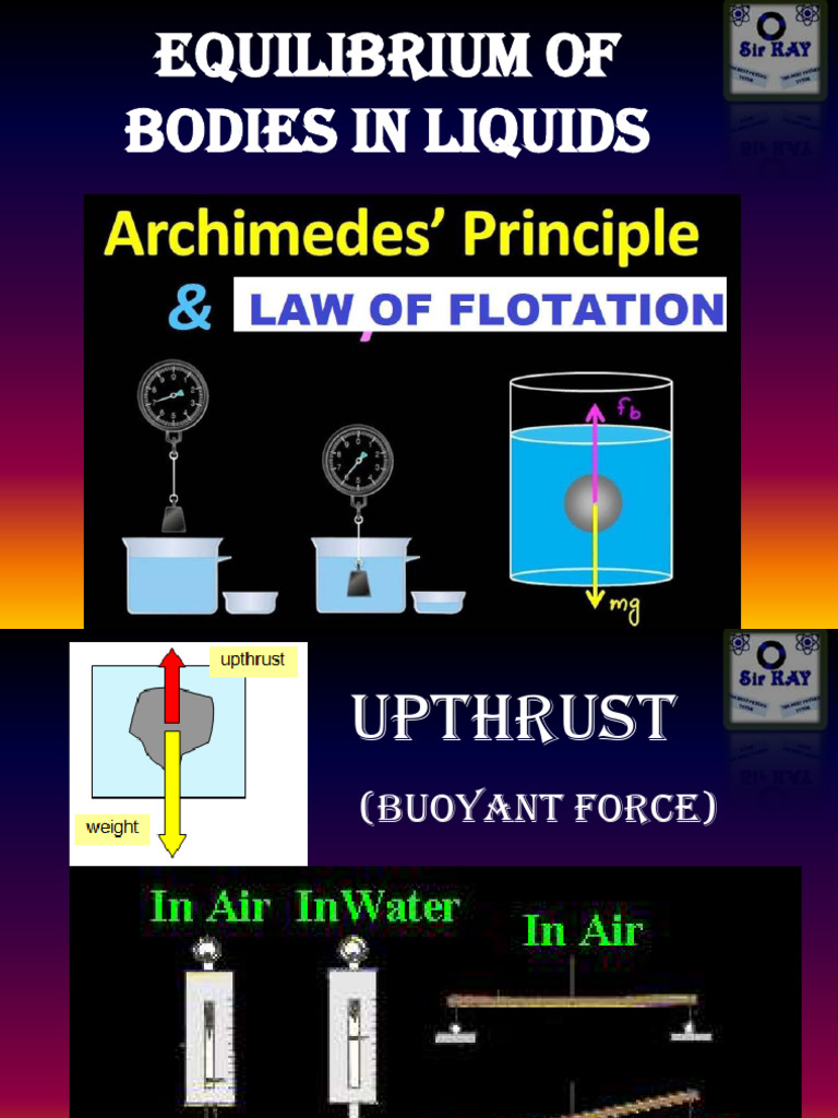 Equilibrium of Bodies in Liquids | PDF