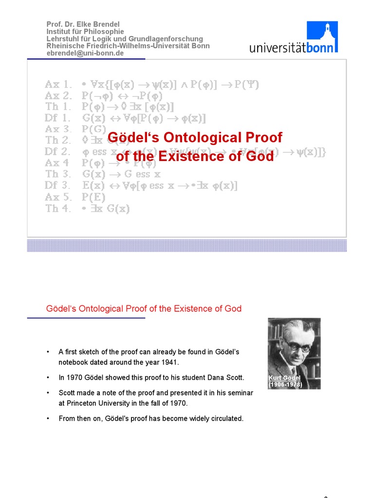 Gödel S Ontological Proof of The Existence of God | PDF | Existence ...