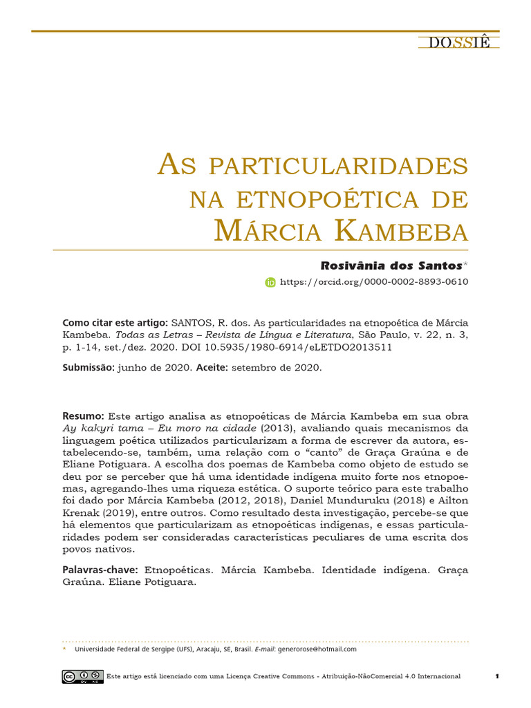 Etnopoética de Márcia Kambeba: Análise e Identidade | PDF | Povos ...