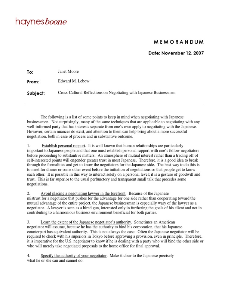 Negotiating with Japanese Businessmen | PDF | Japanese Language ...