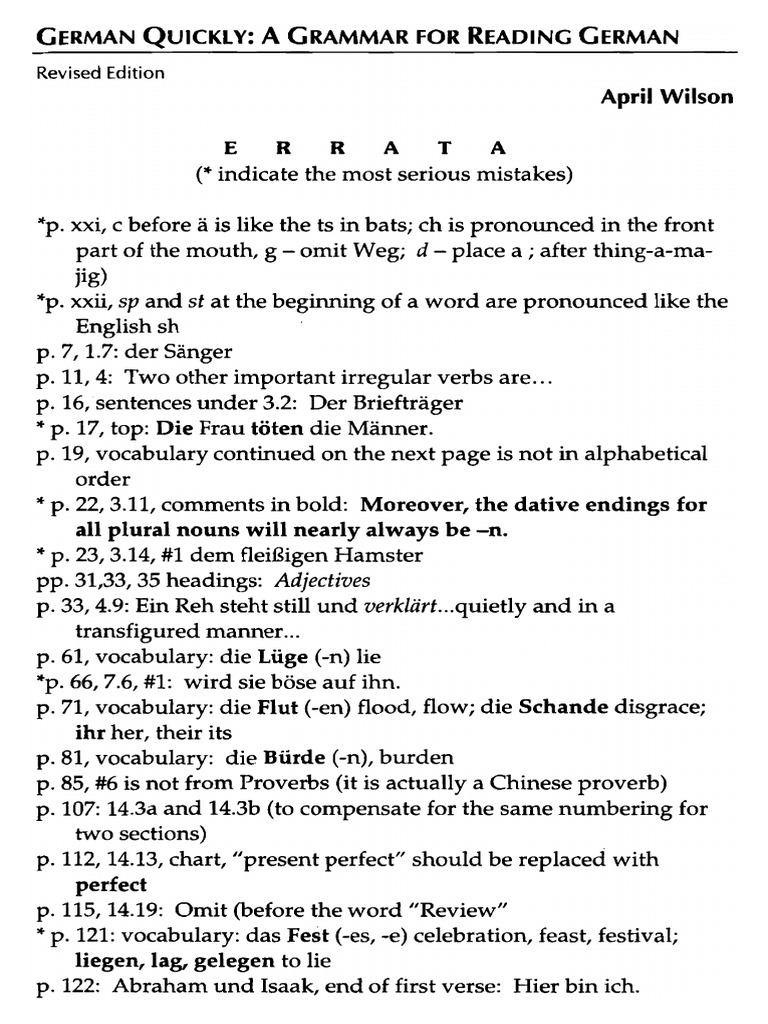 German Grammar Textbook | PDF