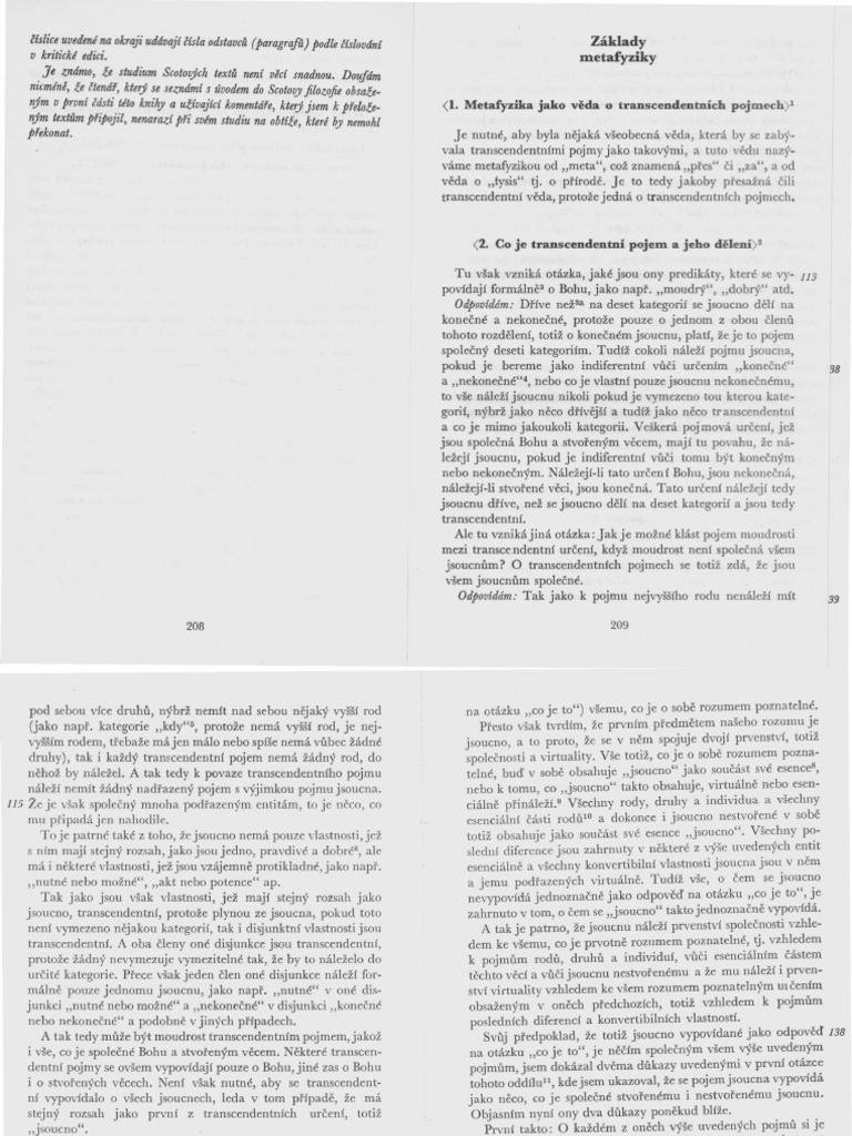Scotus - Zaklady Metafyziky | PDF