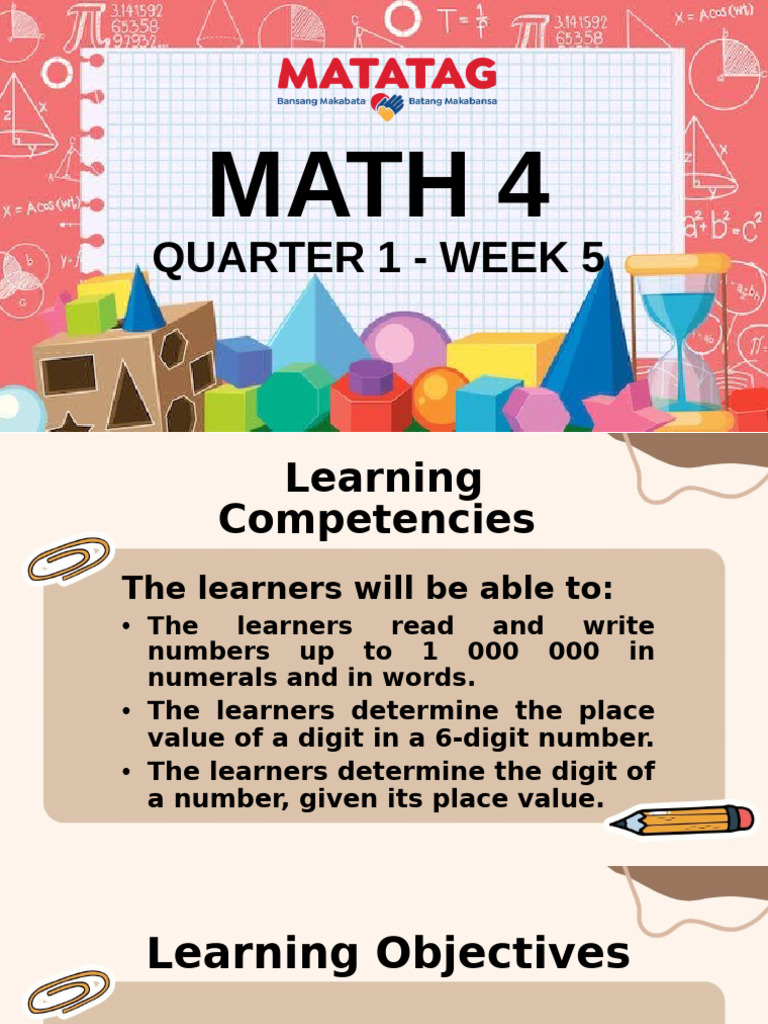 Q1-Math 4 Week 5 | PDF | Numbers | Literacy