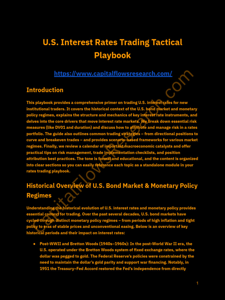 Us Interest Rates Trading Tactical Playbook | PDF | Swap (Finance ...