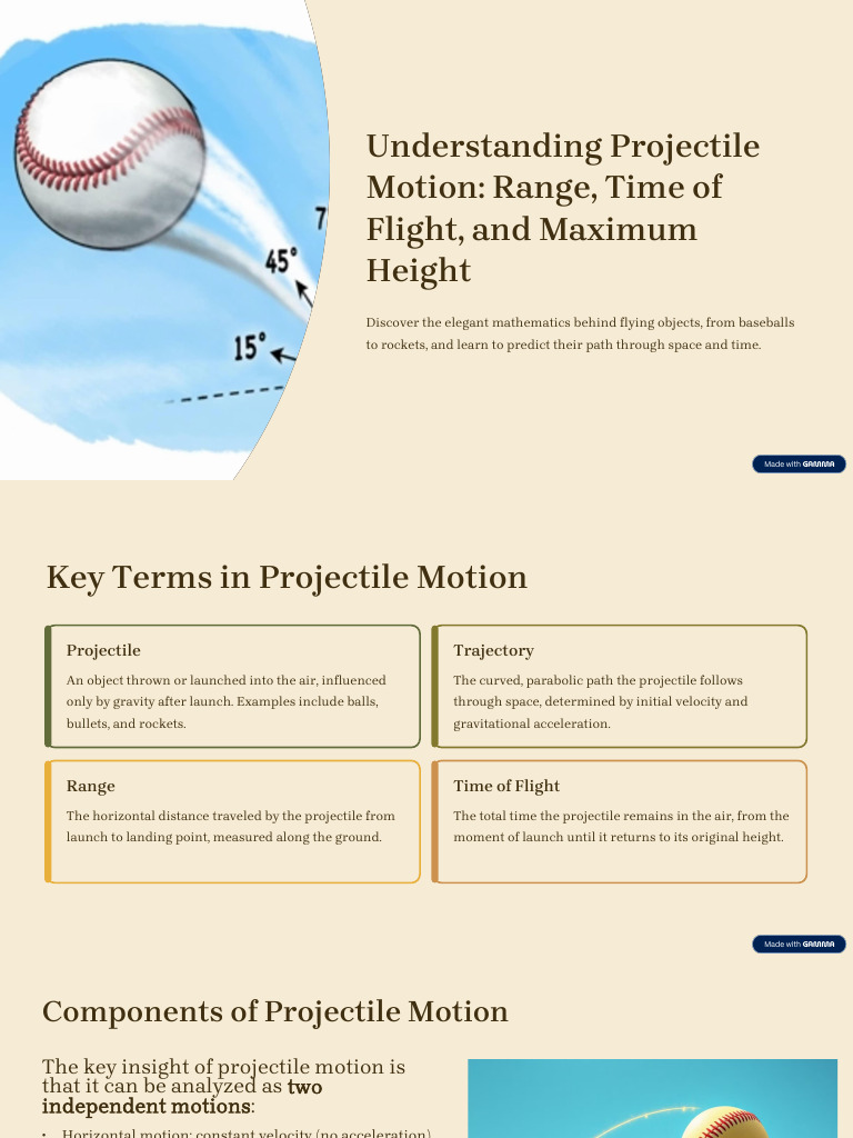 Projectile Motion: Key Formulas Explained | PDF | Motion (Physics ...