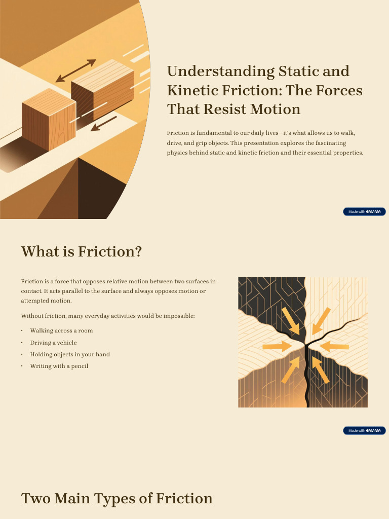 Static vs. Kinetic Friction Explained | PDF | Friction | Force