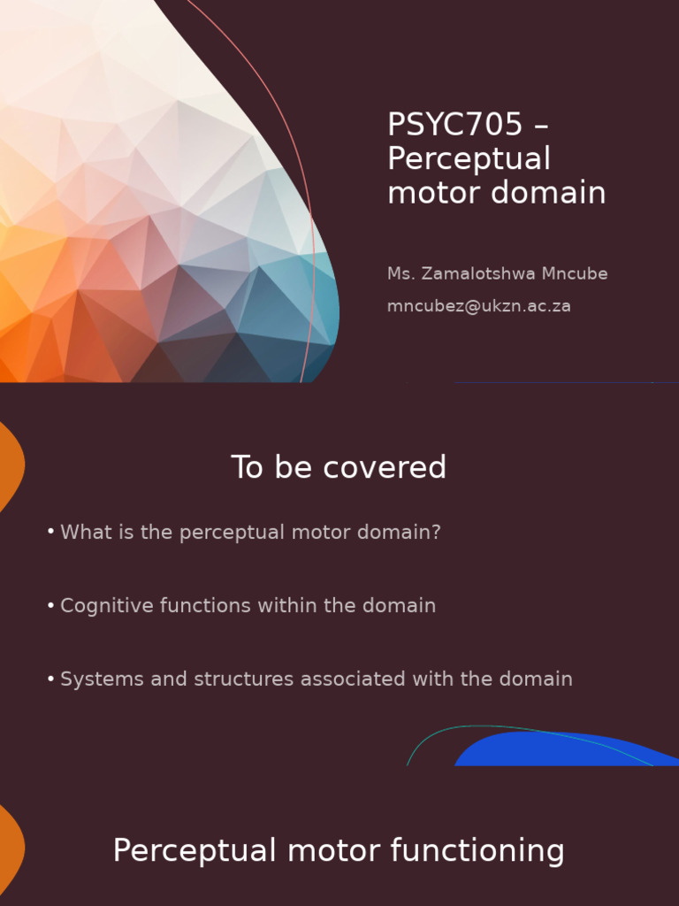 Understanding the Perceptual Motor Domain | PDF | Perception ...