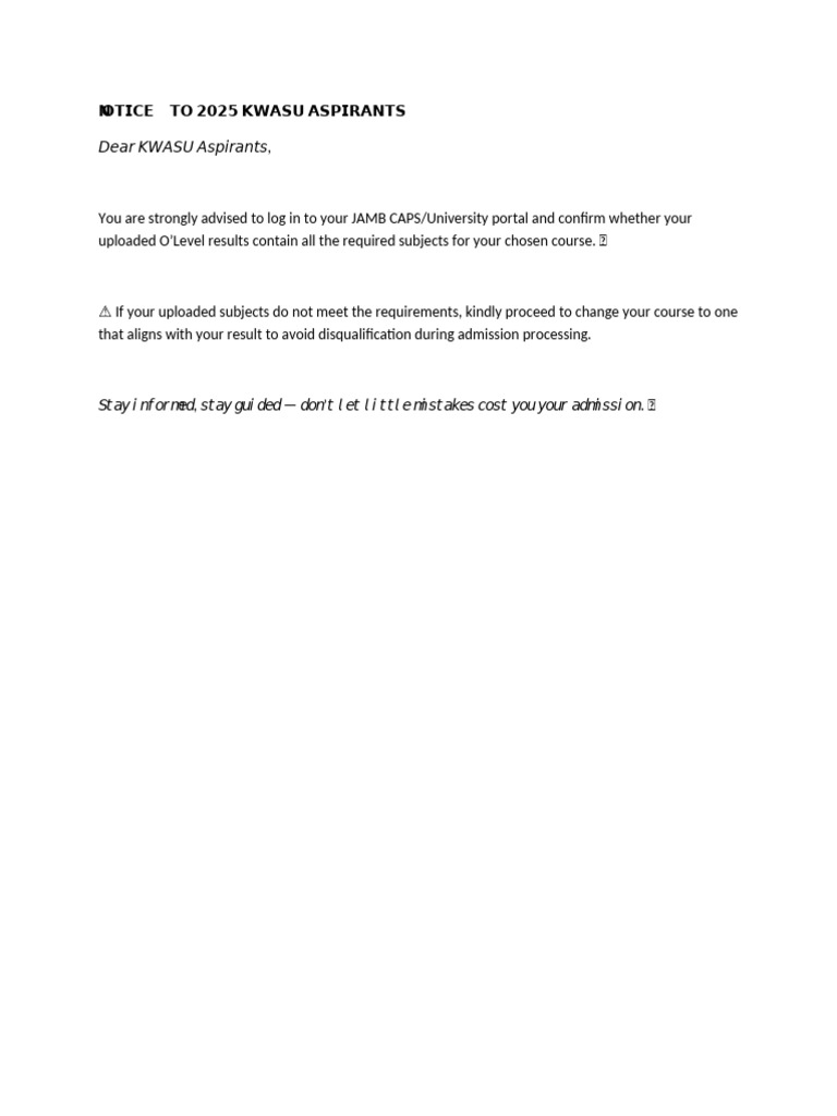 Confirm O'Level Results for Admission | PDF