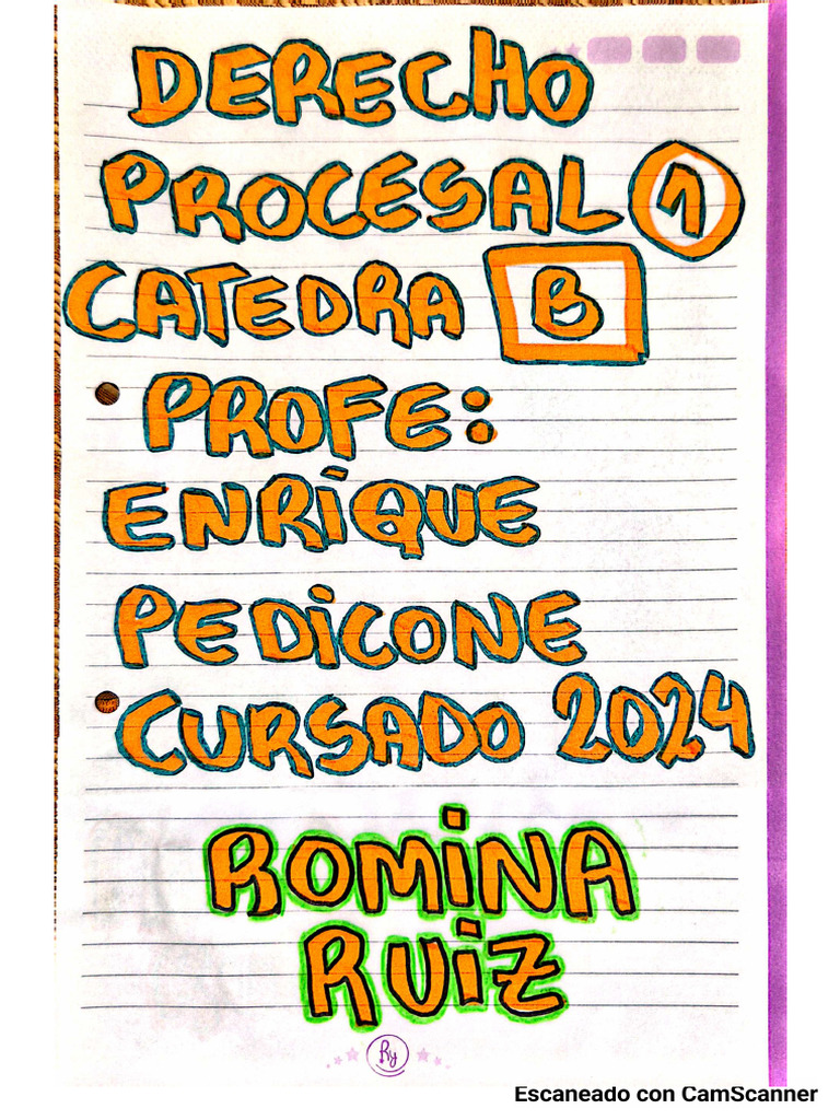 PROCESAL 1. Cátedra B Cursado 2024. Profe Enrique Pedicone | PDF