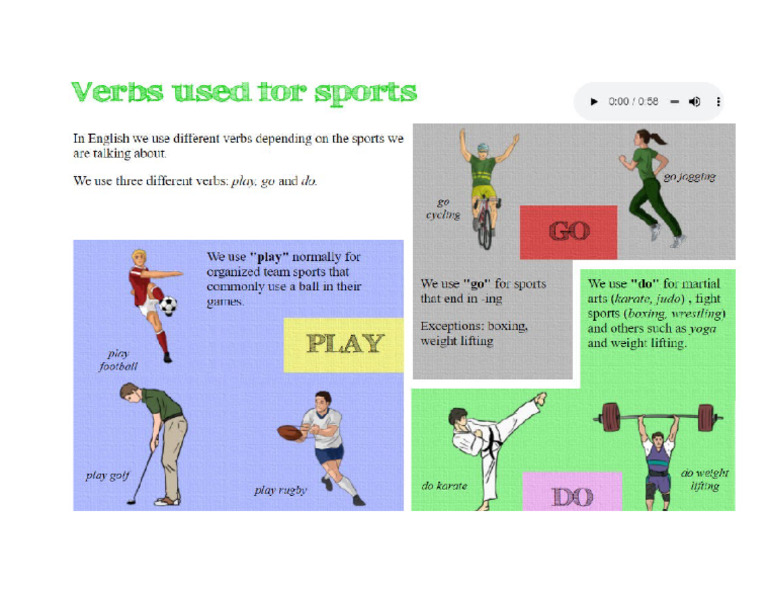 Verbs To Talk About Sports | PDF