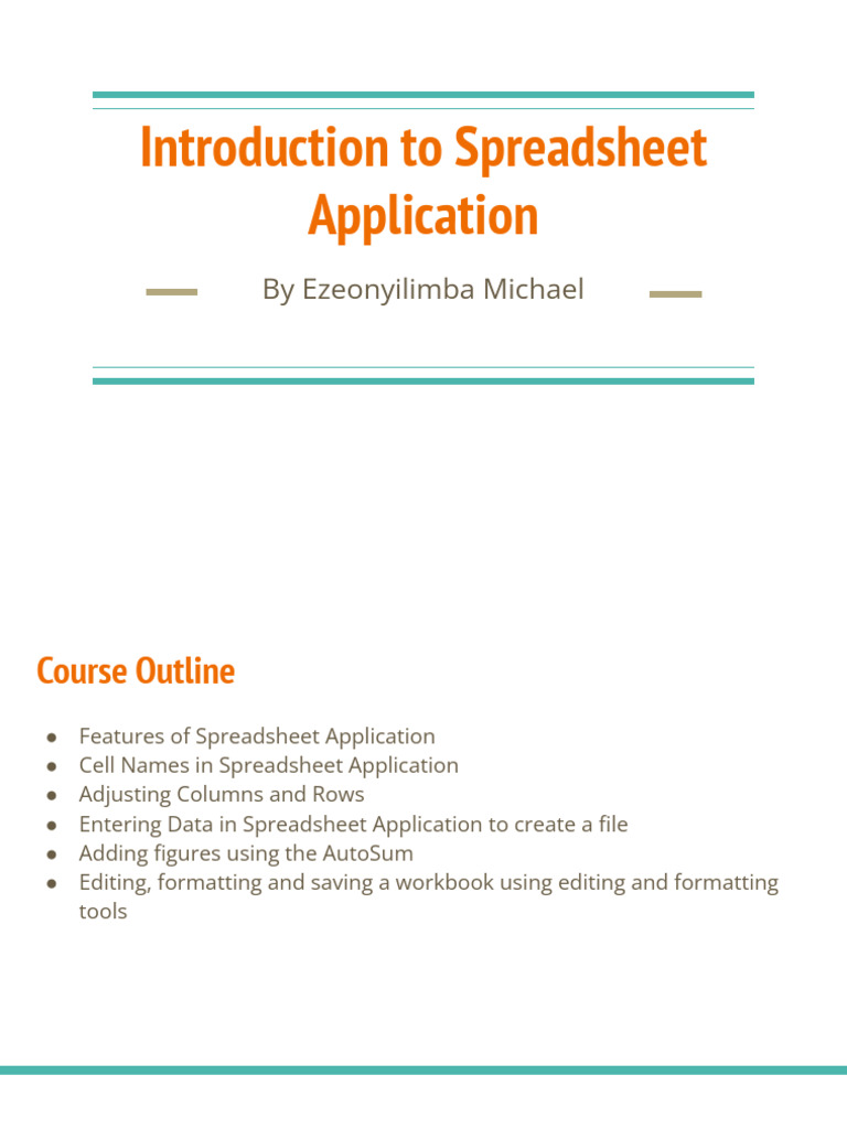 Introduction to Spreadsheet Basics | PDF | Spreadsheet | Microsoft Excel