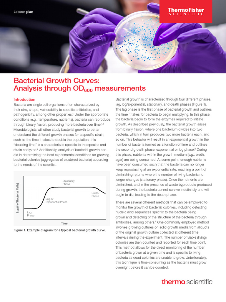 Genesys Od600 Measurements Lesson Plan FL64716 | PDF | Bacteria | Biology