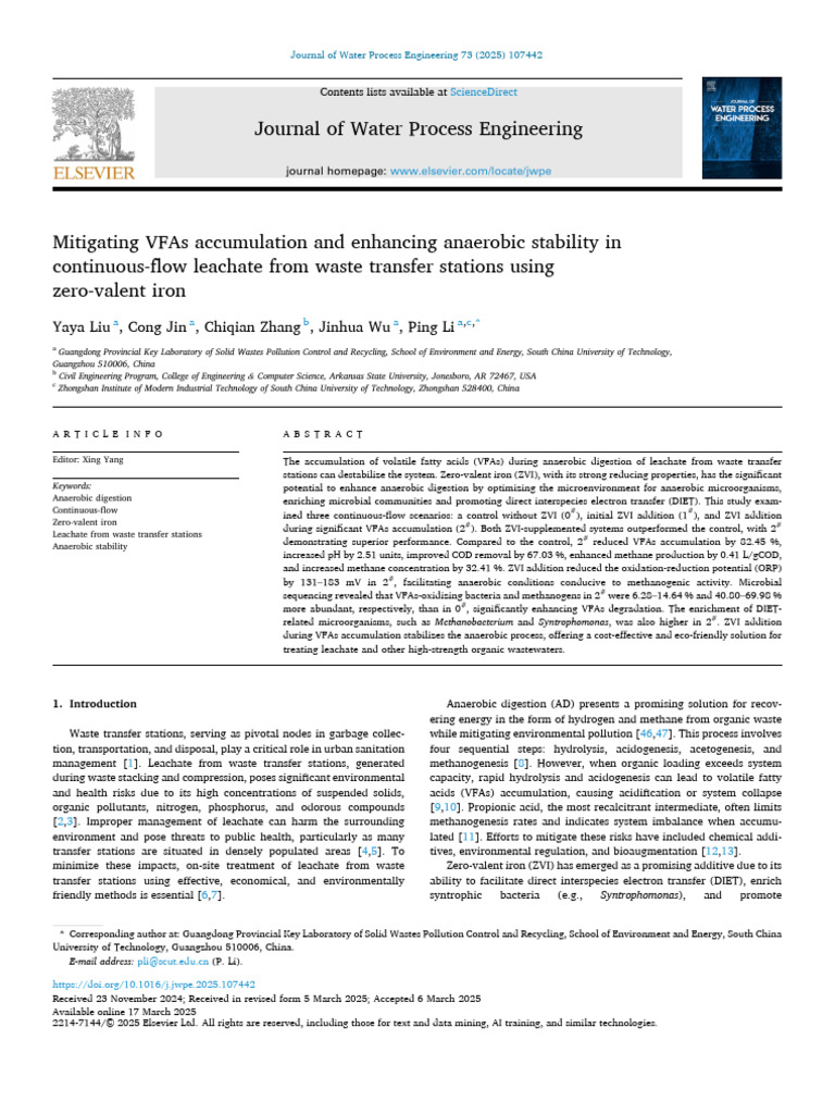 47 Mitigating VFAs Accumulation and Enhancing Anaerobic | PDF ...