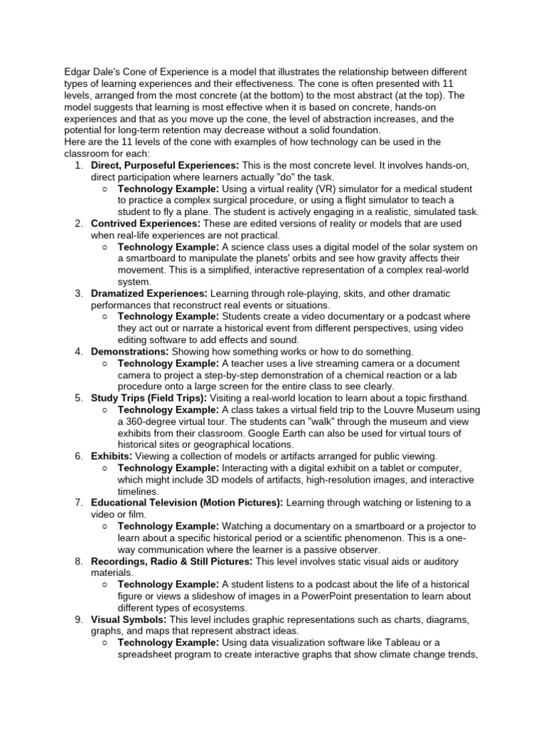 11 Cone of Experience With Examples in Using Techn... | PDF | Simulation | Image
