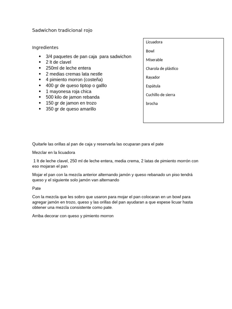 Sadwichon Icat | PDF | Queso | Panes