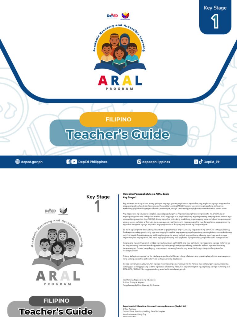 ARAL Tutor's Guide - Filipino KS1 | PDF