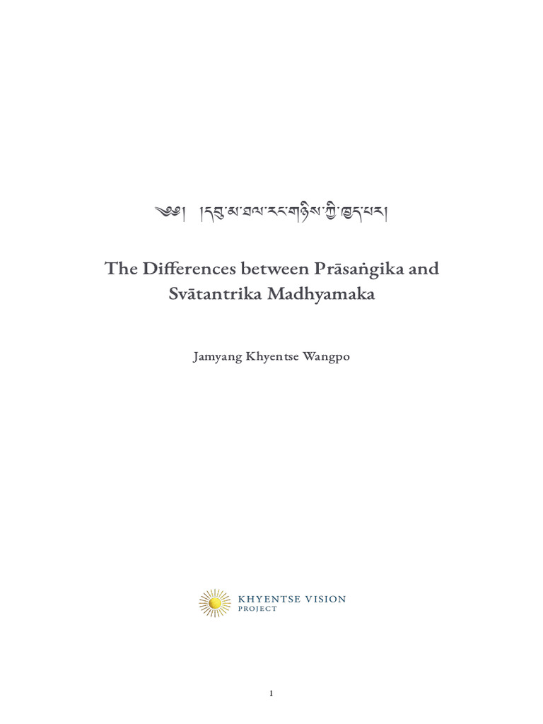 Prāsaṅgika vs. Svātantrika Madhyamaka | PDF | Je Tsongkhapa | Buddhist ...