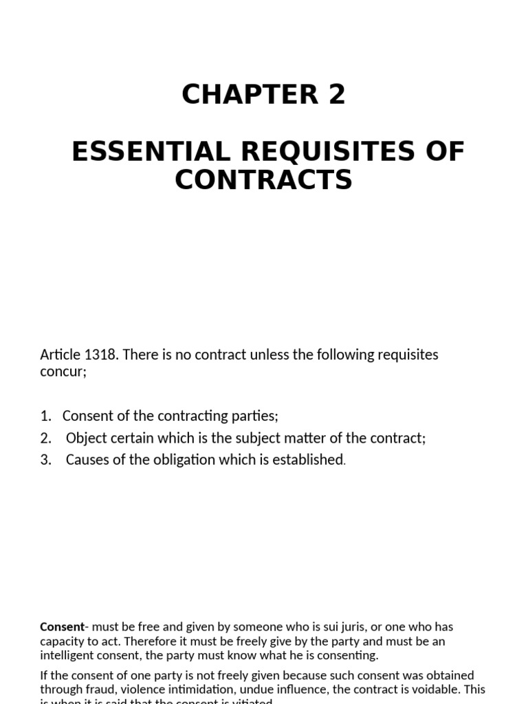 Essential Requisites of Contracts Explained | PDF | Offer And ...