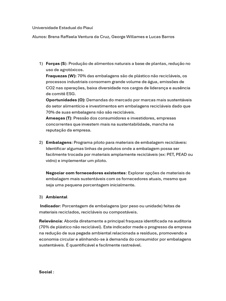 Sustentabilidade e Diversidade na UEPi | PDF | Governança | Reciclagem